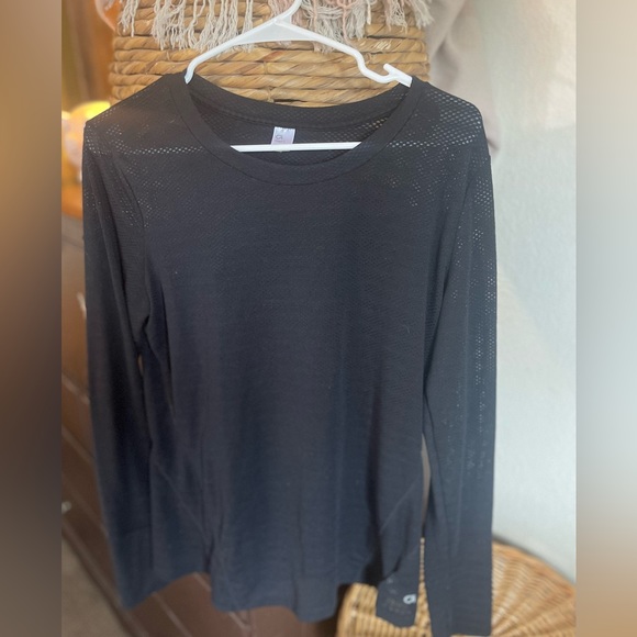 Tops | Gap See Through Light Long Sleeve Black Shirt | Poshmark